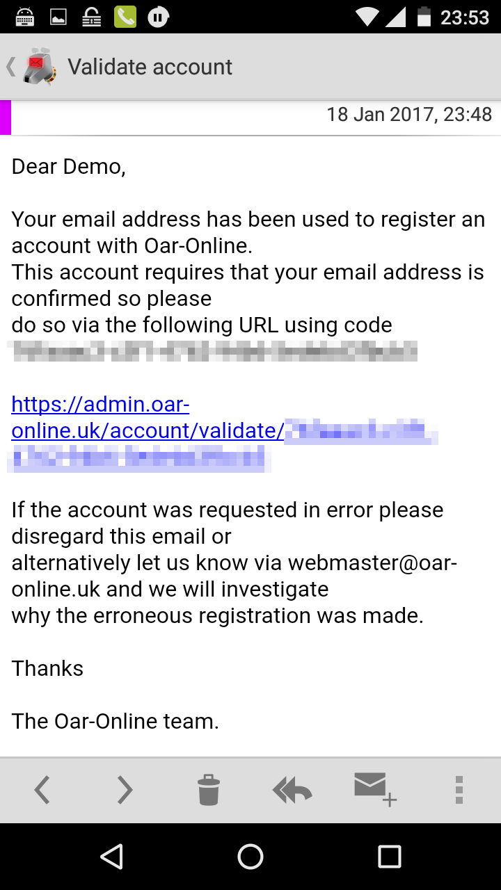 Creating an account | Oar-Online